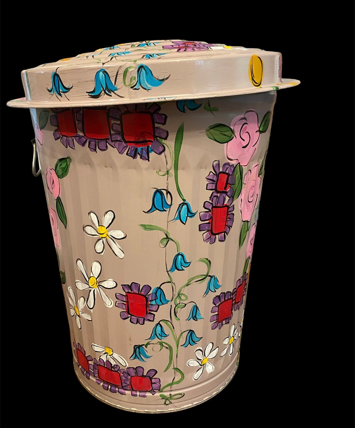 Hand Painted 20gal. Metal Garbage/trash Cans With Lid. CUSTOM Orders ...