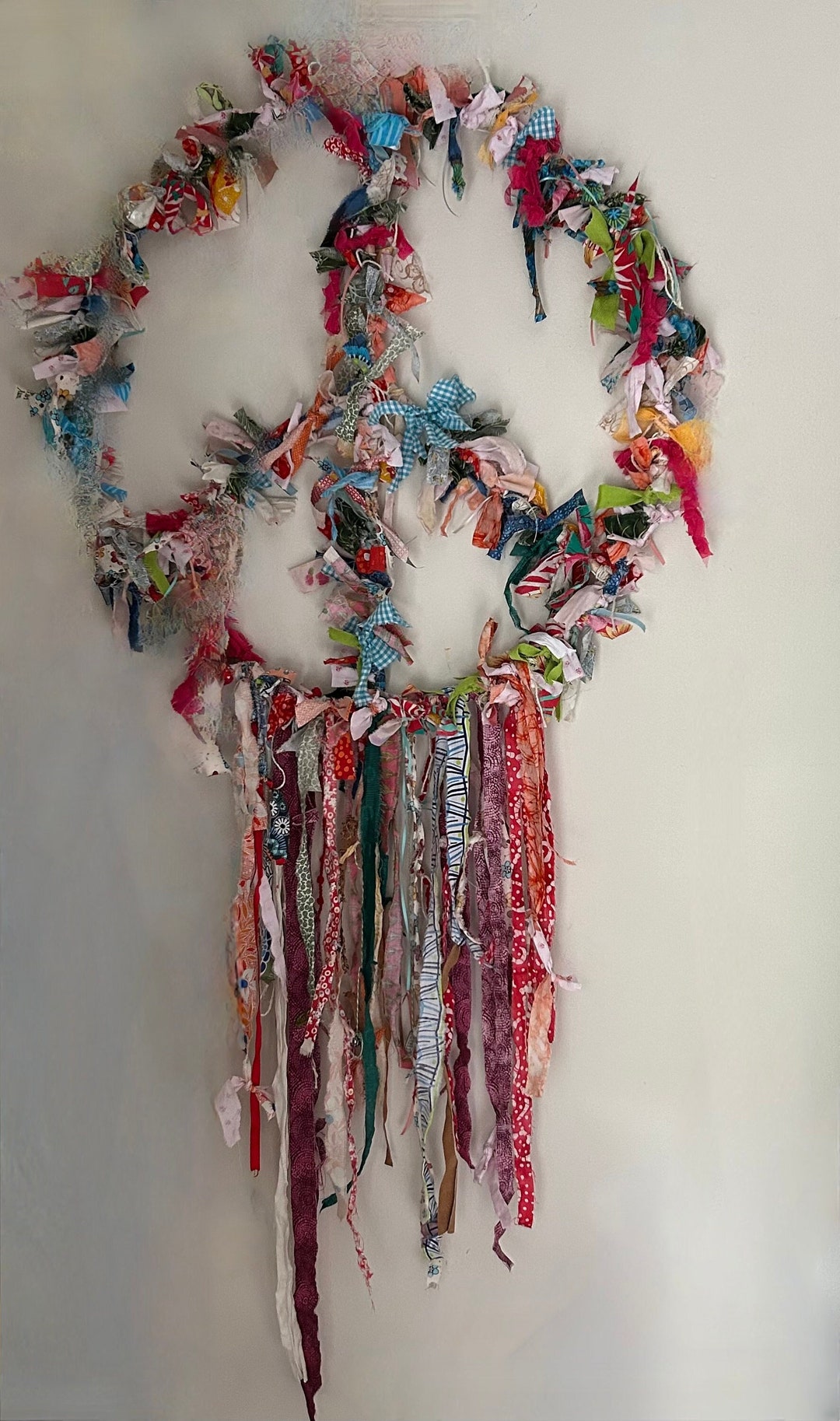 Handmade 24" Rag Wreath Peace Sign. - Etsy