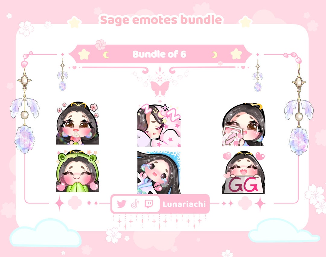 Valorant Sage Twitch Emotes Cute Bundle of 6 | Twitch, Discord, Youtube ...