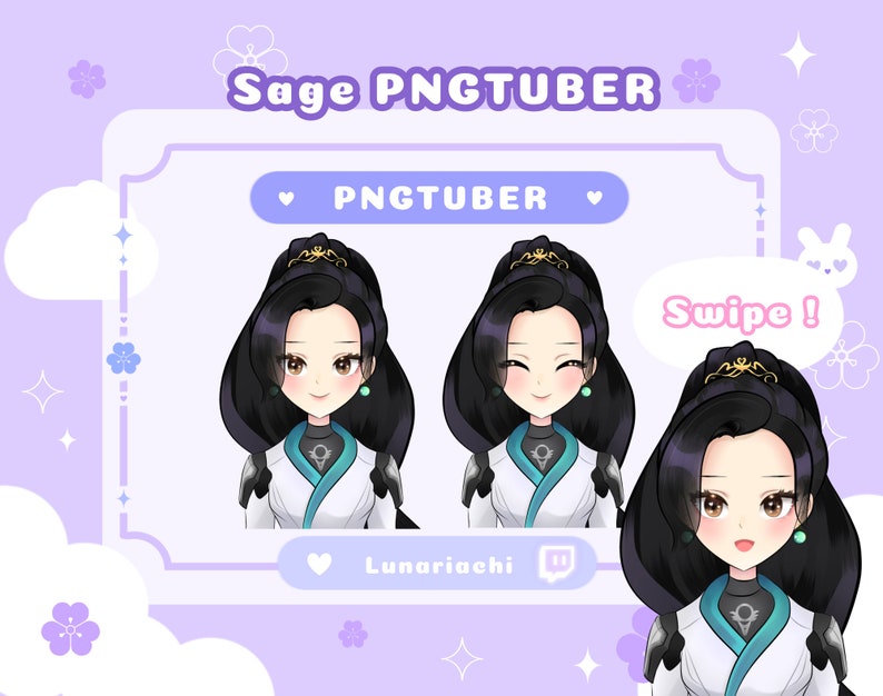 Sage Cute Pngtuber Valorant Twitch, Youtube, Discord - Etsy