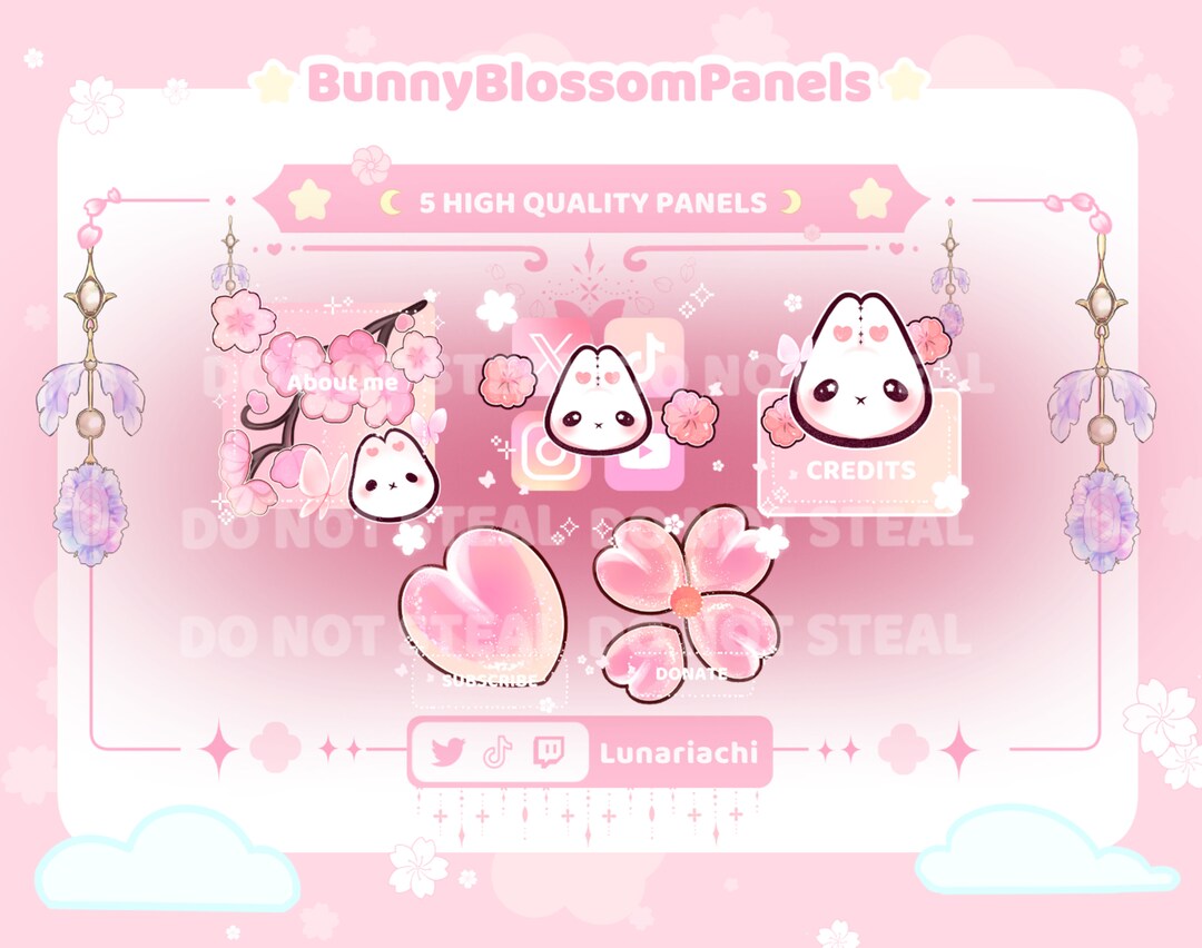 Bunny Panels, Chibi Panels | Twitch Panels for Your Stream | Cherry ...