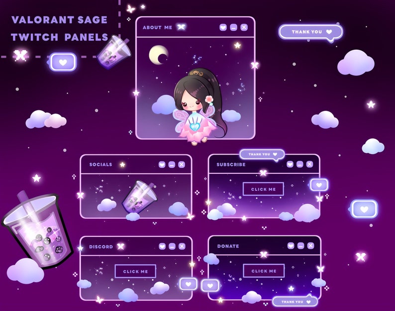 Valorant Cute Kawaii Sage Twitch Panels - Etsy Canada