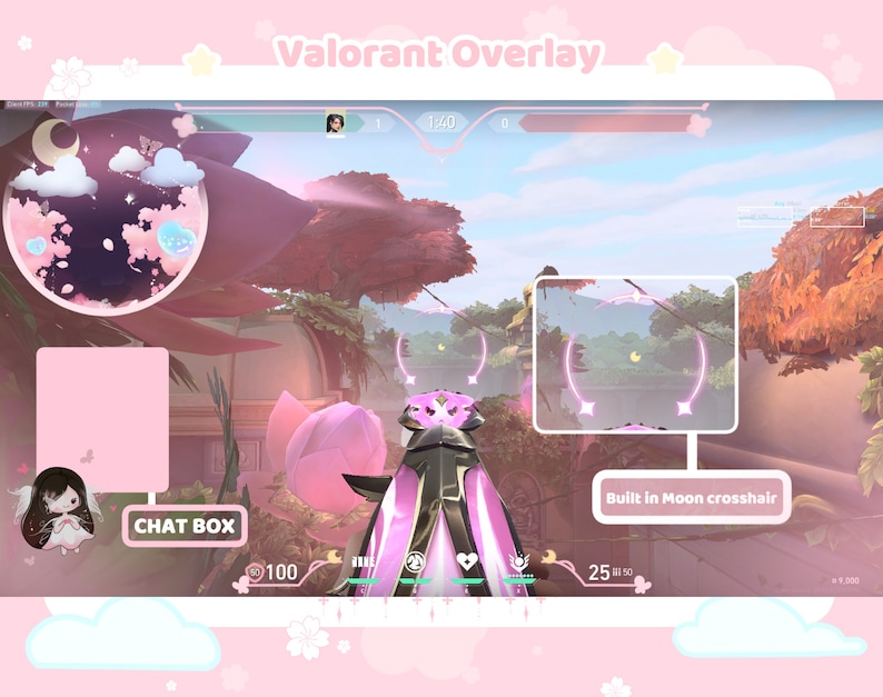 Kawaii Valorant Stream Overlay: Cherry Blossom Sakura Theme - Etsy