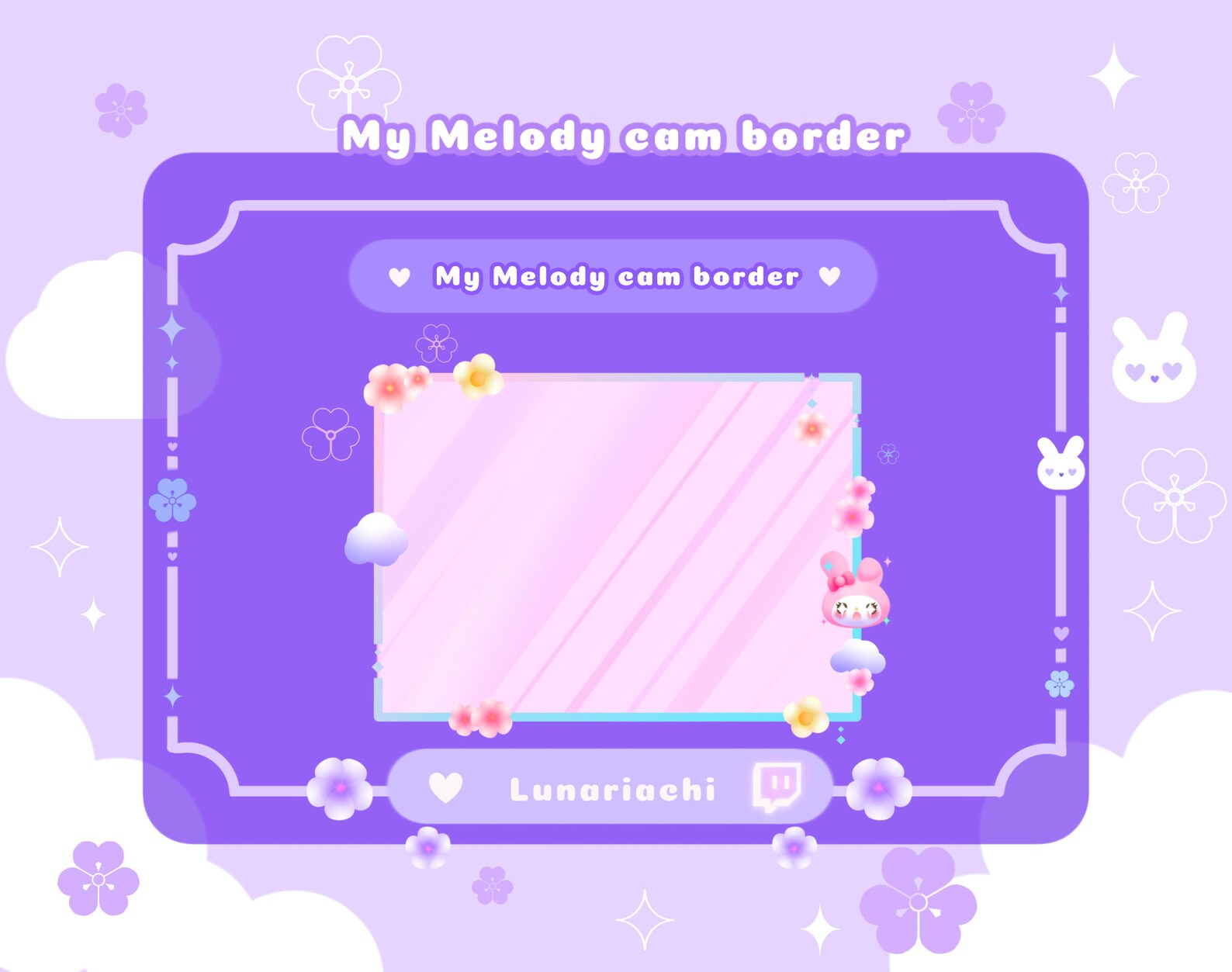 Cute Kawaii Bunny Melodyy Cam Border Twitch - Etsy