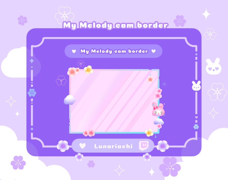 Cute Kawaii Bunny Melodyy Cam Border Twitch - Etsy