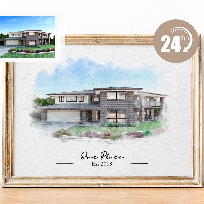 Custom House Portrait - Etsy