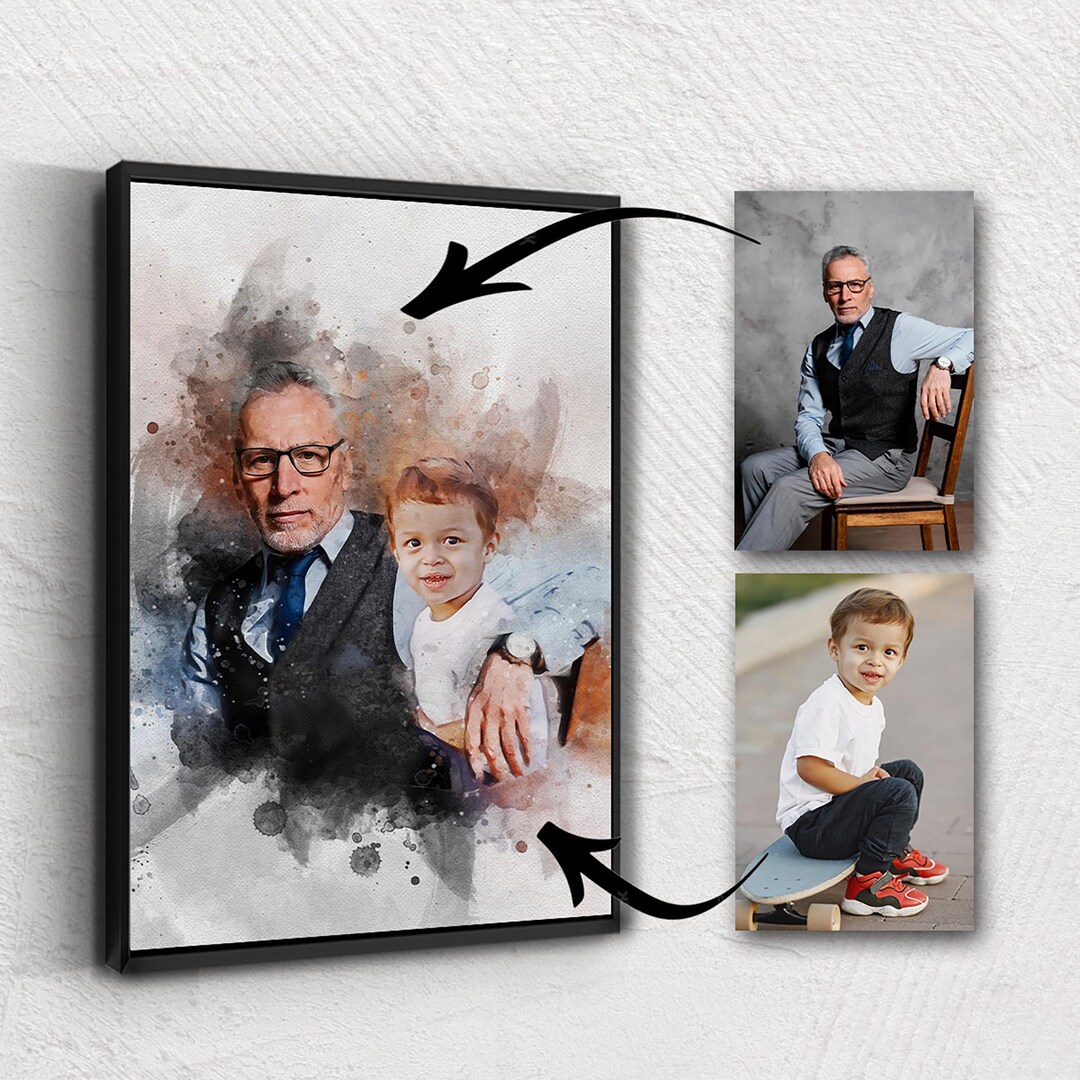 Custom Memorial Portrait From Photo | Loved One Added to Picture ...