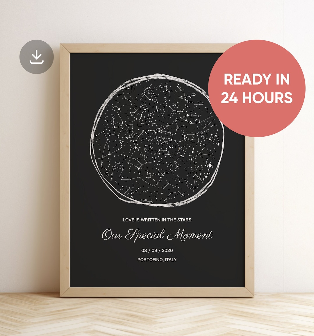 Digital Custom Star Map, Romantic Gift for Her for Him, Boyfriend ...