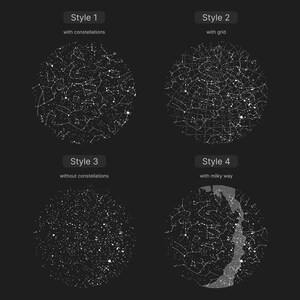 Digital Custom Star Map by Date, Printable Sky Chart, Anniversary Gift ...