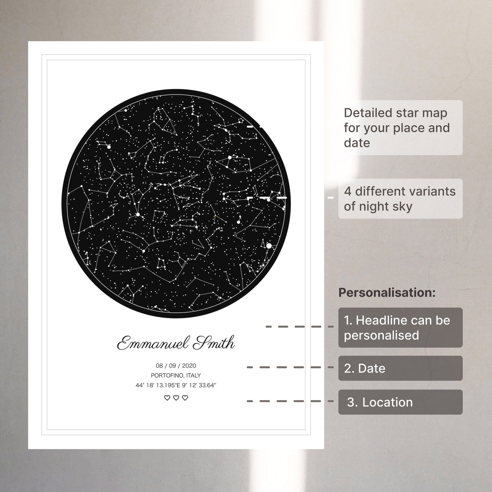 Digital Custom Star Map Print, 16th Anniversary, Wedding Gift, for Mom ...