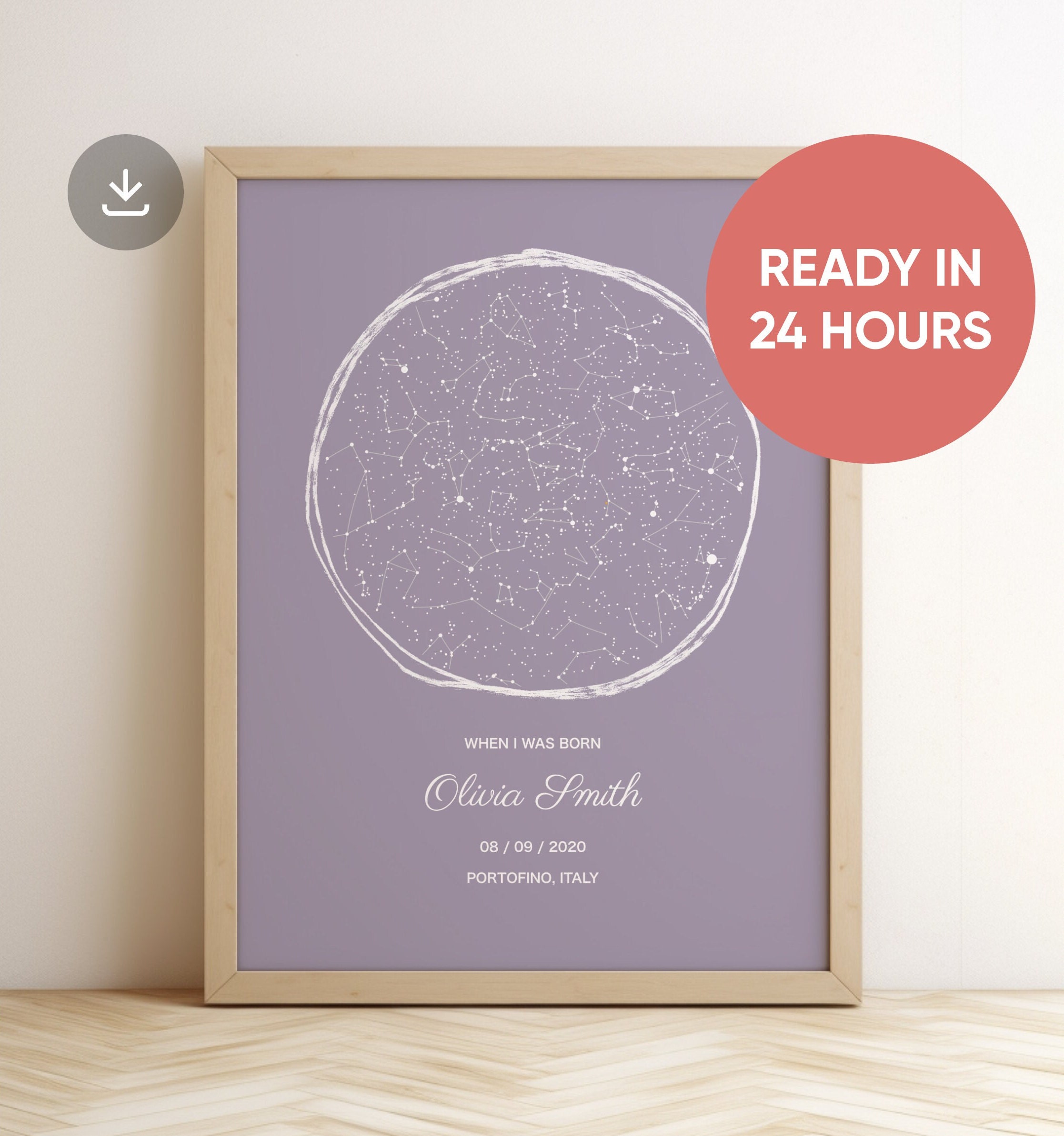 Digital Custom Sky Chart Star Map Birth When I Was Born - Etsy