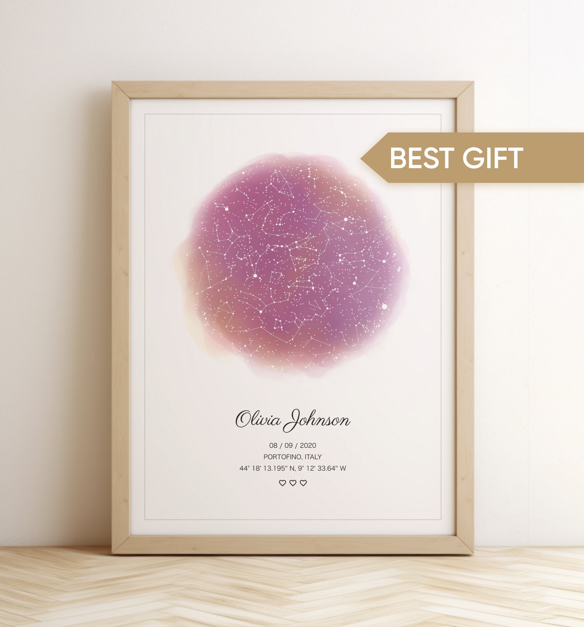 Custom Digital Star Map Print Sky Chart Poster Personalized - Etsy