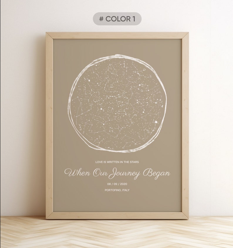 Mapa de estrellas personalizado digital, regalo romántico para ella ...