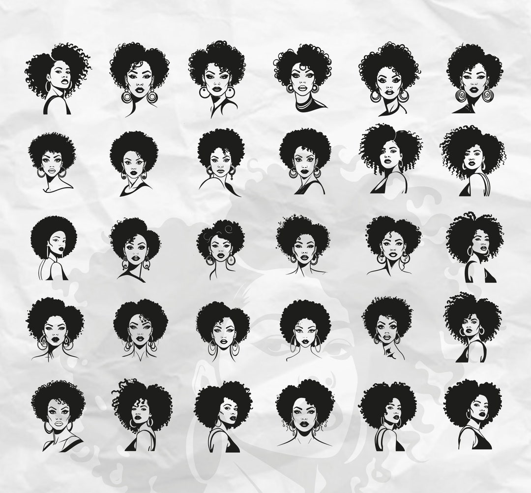 30 Afro Woman Svg, Afro Girl Svg, Afro Queen Svg, Afro Svg Cut File ...