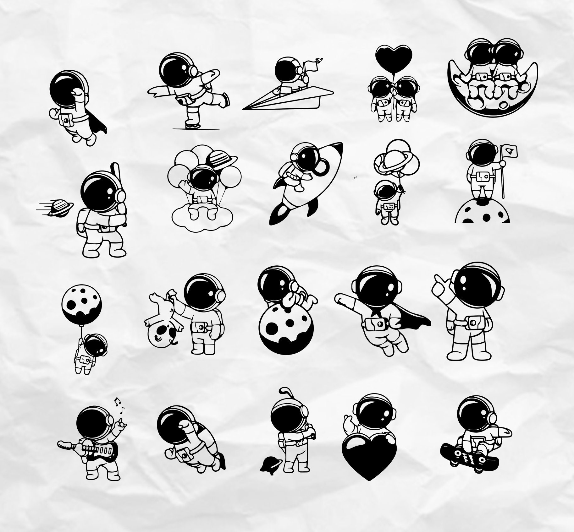 Cute Astronaut Svg, Kid Astronaut Svg, Space Svg, Spaceman With Heart ...