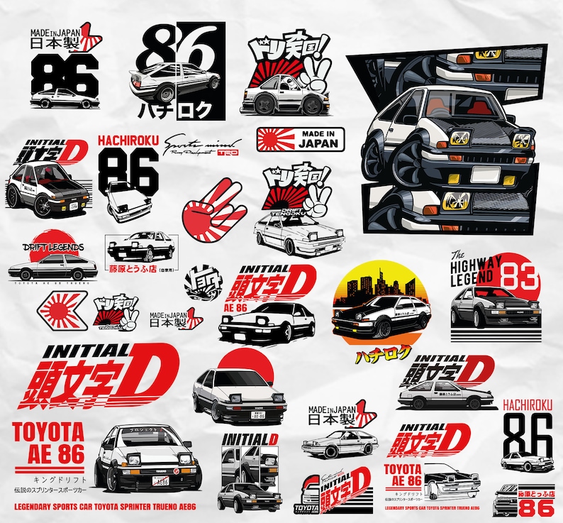 JDM Svg, Hachiroku, Toyota AE86 Design Svg /png /eps /dxf, Image Cut ...