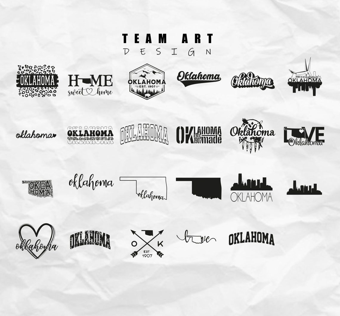 Oklahoma State Digital Design SVG PNG Instant Download Files Bundle ...