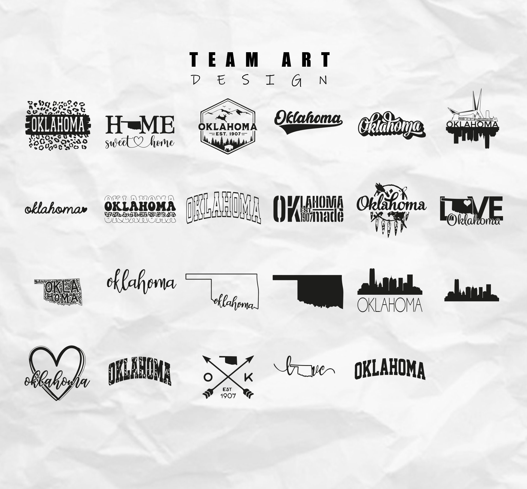 Oklahoma State Digital Design SVG PNG Instant Download Files Bundle ...