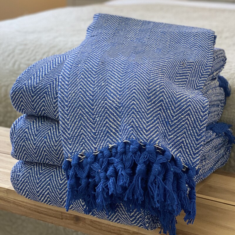 Royal Blue Throw Blanket - Etsy