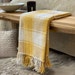 Woven Luxury 100% Cotton Mustard Yellow Ochre / White Tartan Checked ...