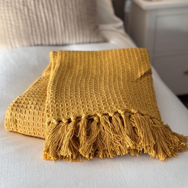 Mustard Blanket - Etsy