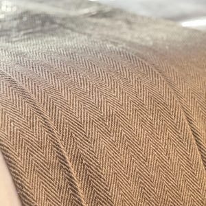 Luxury Woven 100% Cotton Natural Beige Brown Tweed Herringbone Sofa/bed ...