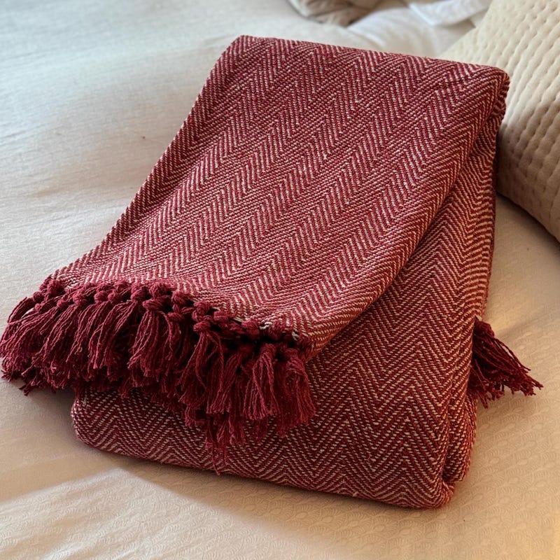 Red Throw Blanket - Etsy