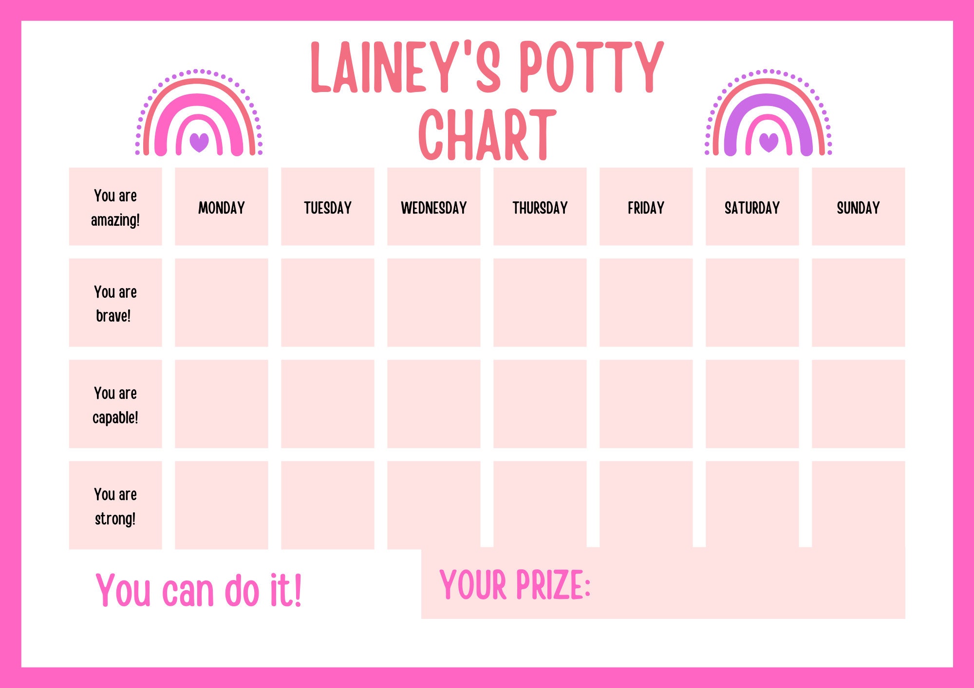Fun Potty Training Chart - Etsy
