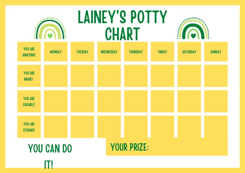 Fun Potty Training Chart - Etsy