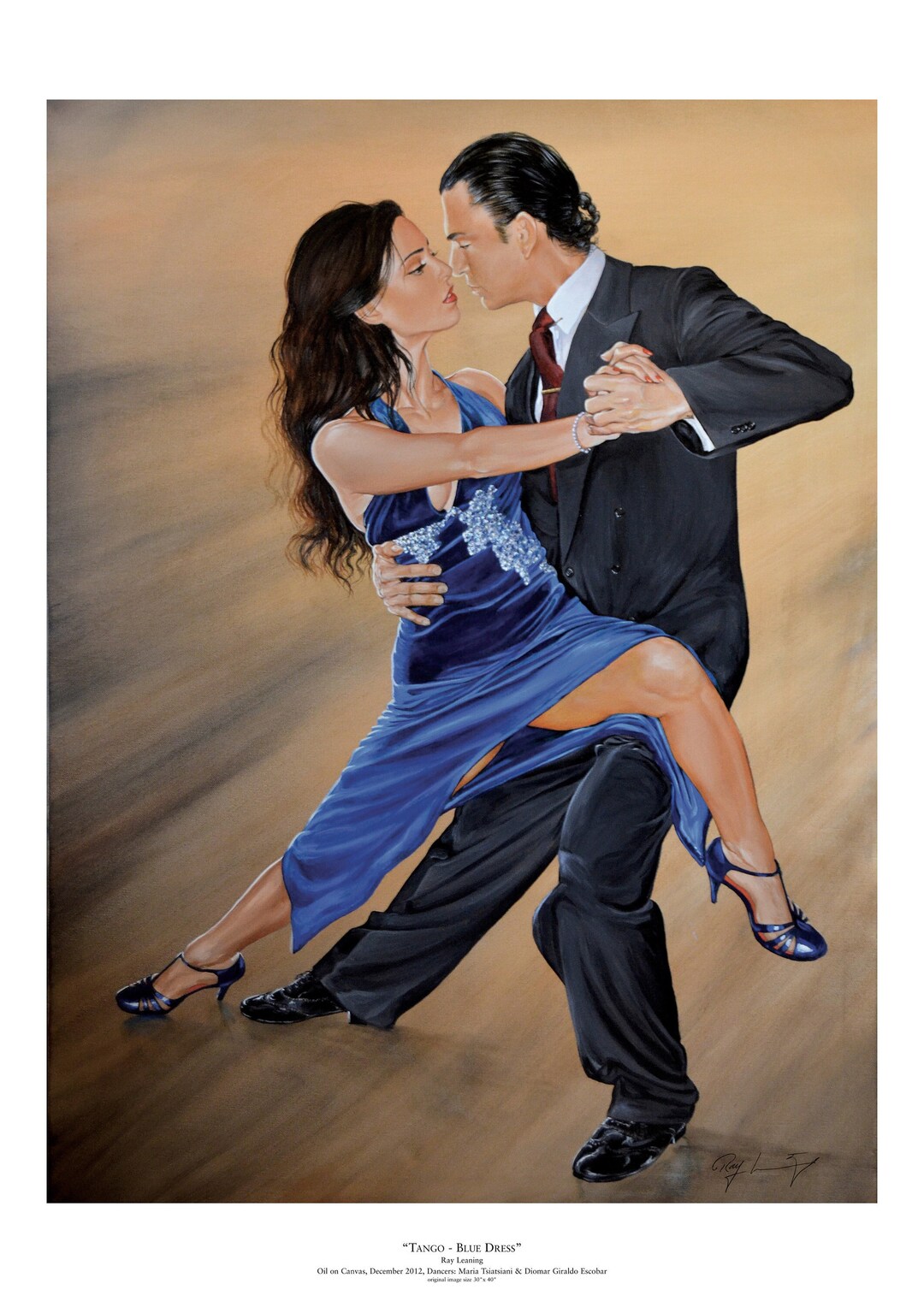 Tango - Blue Dress - Maria & Giraldo. Signed Limited Edition Print From ...