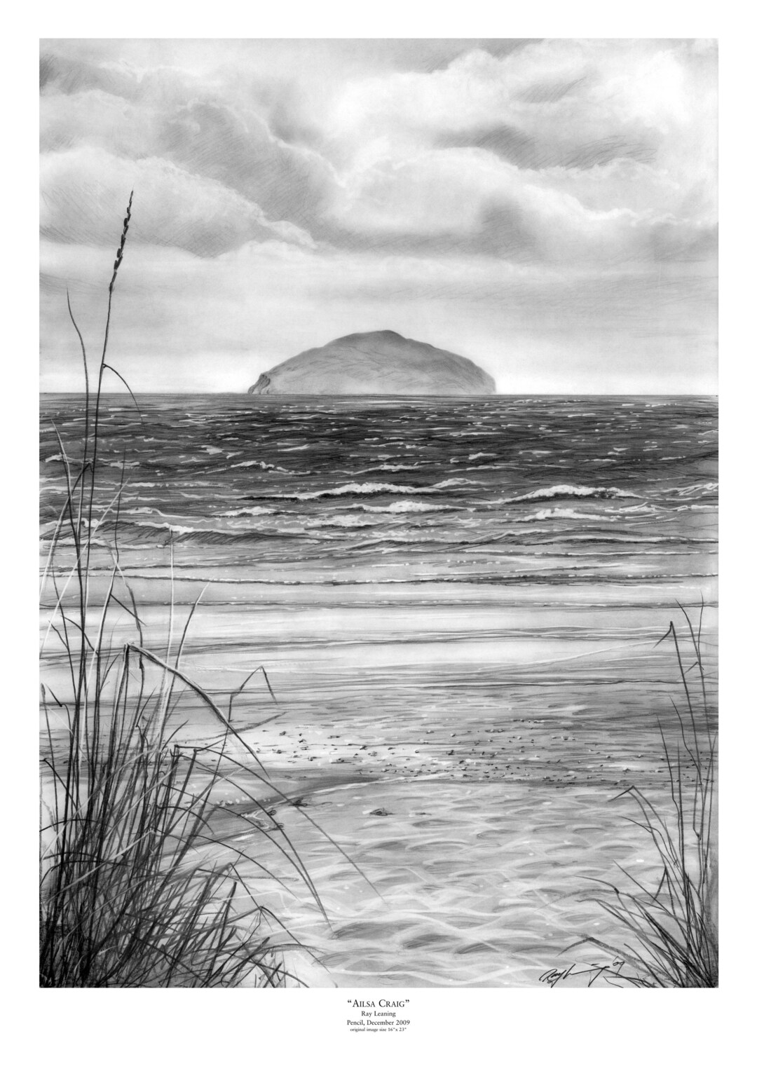Ailsa Craig - Signed Limited Edition A3 Print From an Original Pencil ...