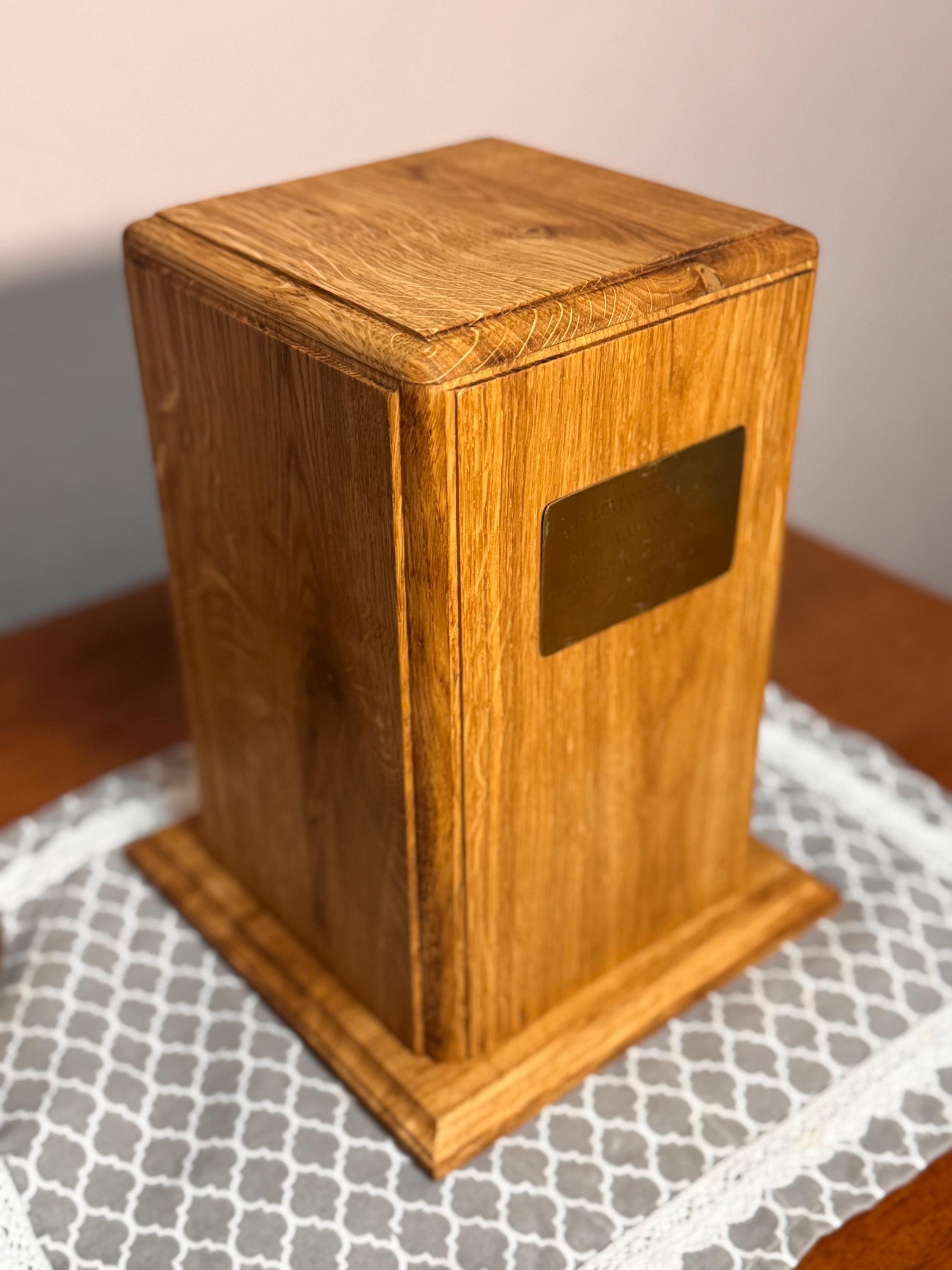 Handcrafted Pine Wood Cremation Urn – Natural Wooden Memorial Box for ...