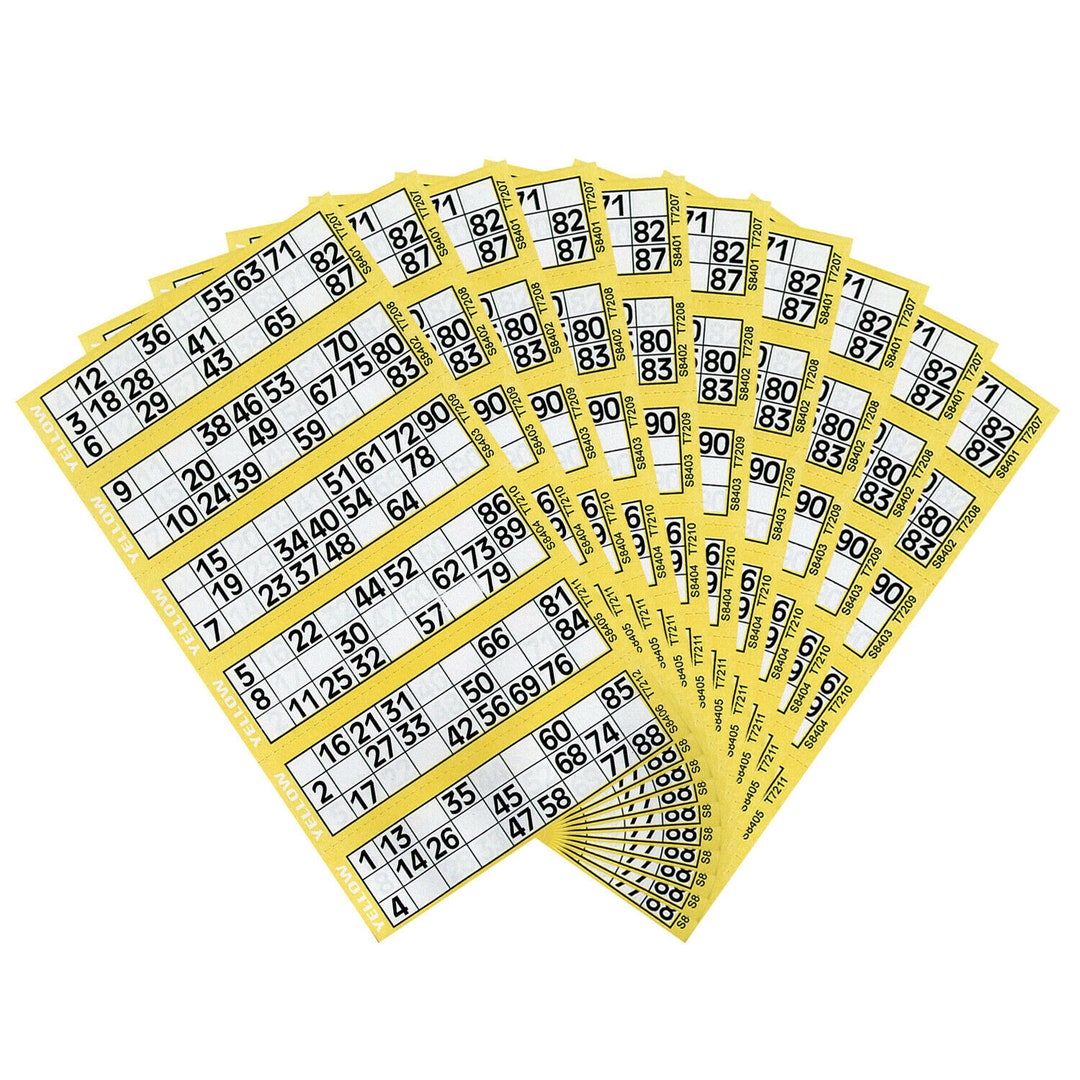 600 Yellow Bingo Flyers Tickets Booklets for Bingo Game Tombola 6 to ...