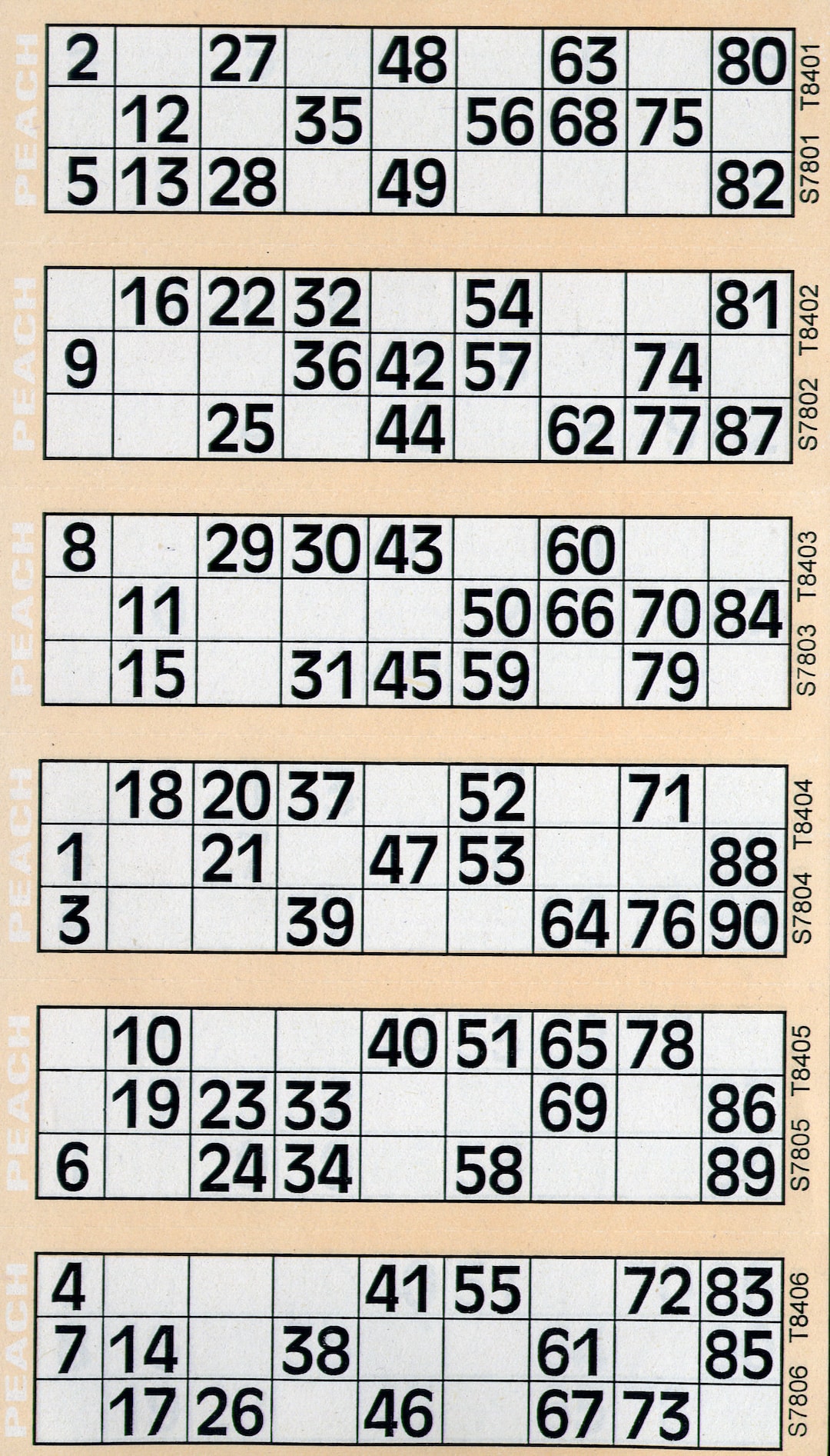 600 Peach Bingo Flyers Tickets Booklets for Bingo Game Tombola 6 to ...
