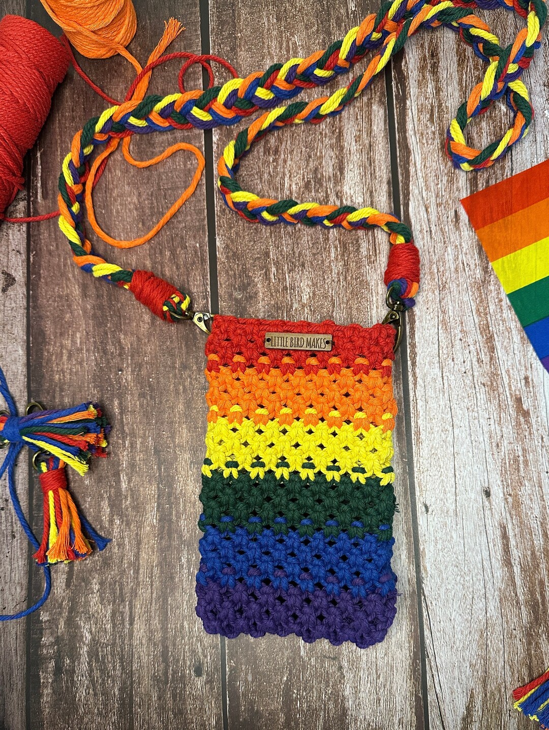 PRIDE Rainbow 'stormy' Striped Compact Narrow Pocket Bag for Mobile ...