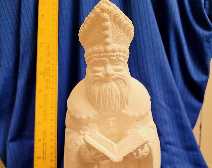 FREE USA Ship! Large Saint Nicholas Statue! U Paint Ceramic Bisque ...