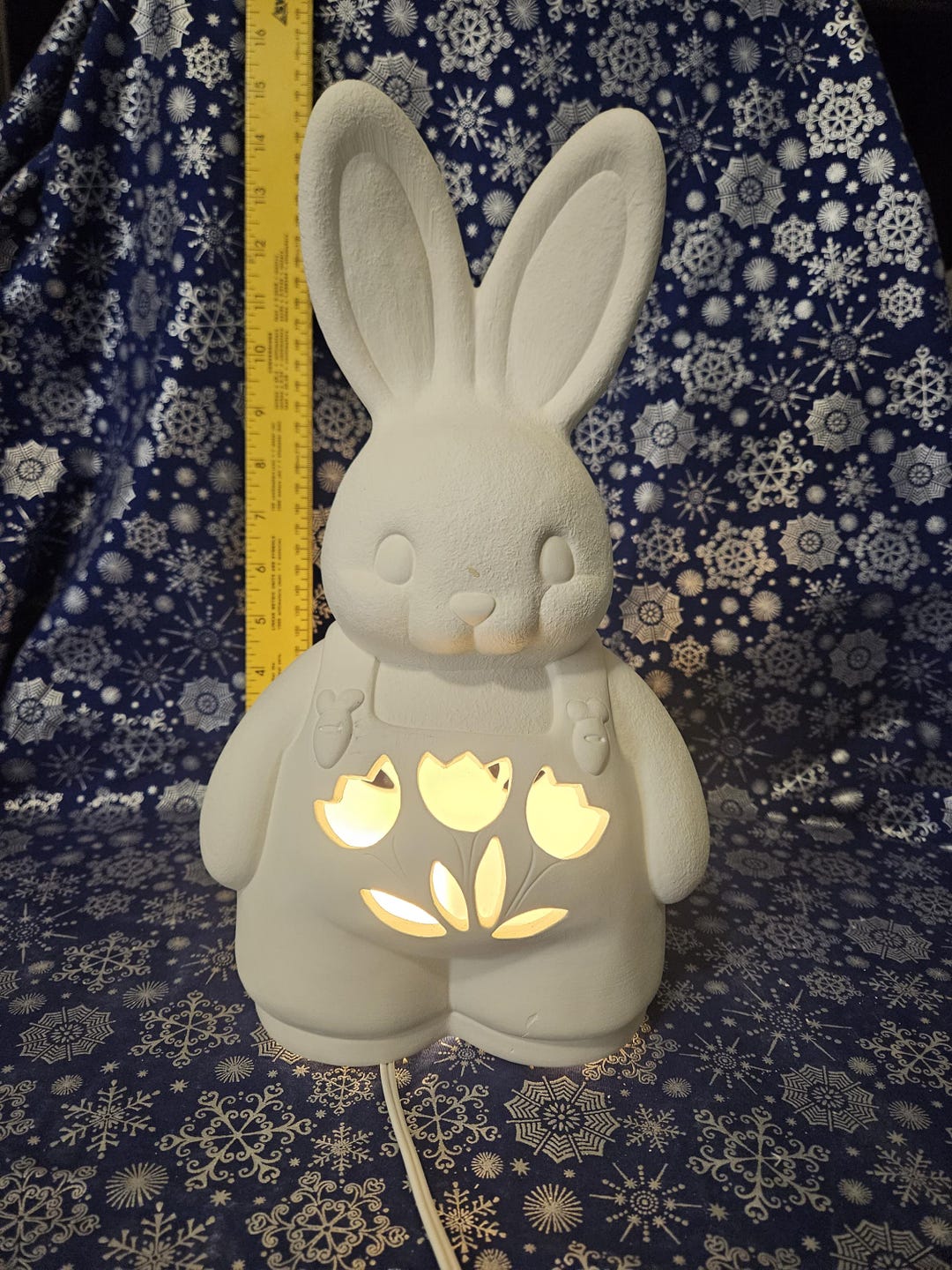 WOW! " Large BUNNY RABBIT Cut Out Light-up "! U Paint Ceramic Bisque ...