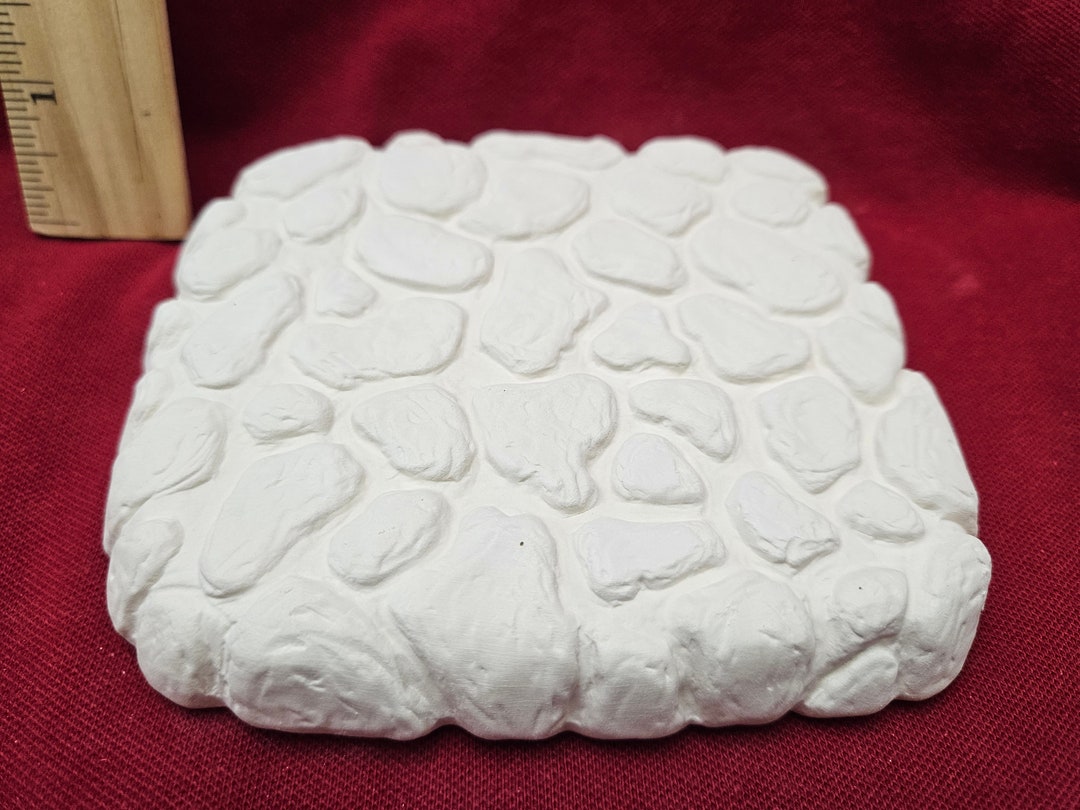 FREE USA Shipping! " Cobblestone Base Display"! U Paint Ceramic Bisque ...