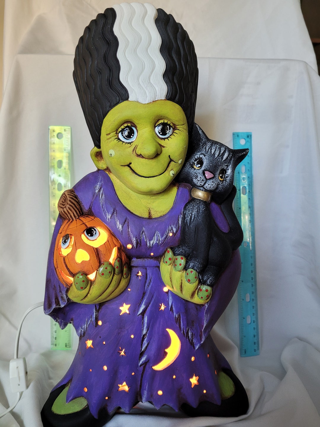 Excellent Spooky Large " Bride of Frankenstein Light-up "! Custom Paint ...