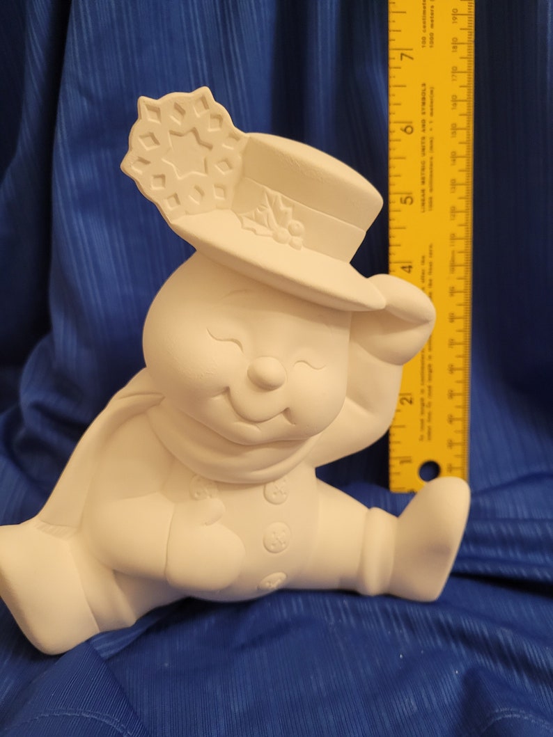 FREE USA Ship Snowflake Sitting Snowman U Paint Ceramic - Etsy