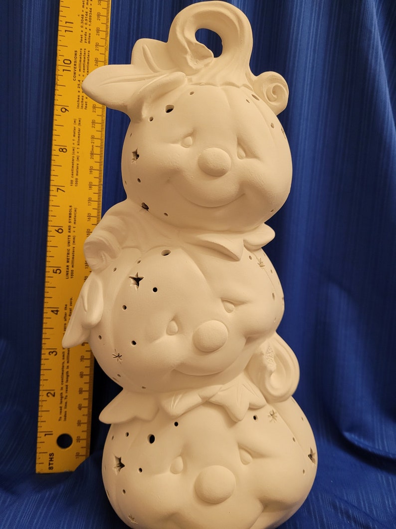 Free USA Ship Large Pumpkin Stack Light-up Un Paint Ceramic - Etsy