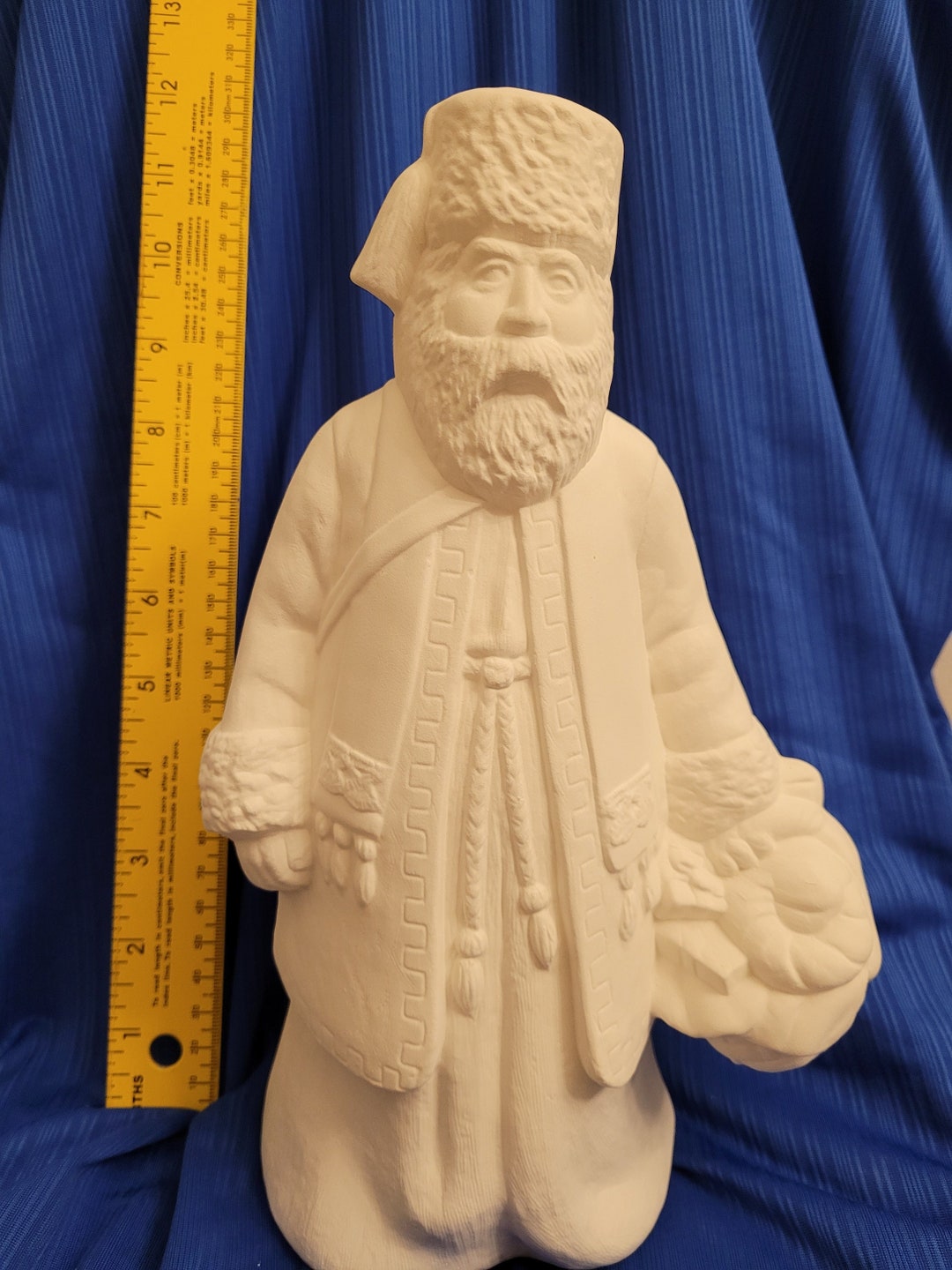 FREE USA Ship Large Greek Santa Claus Aghios Vassilis U Paint Ceramic ...