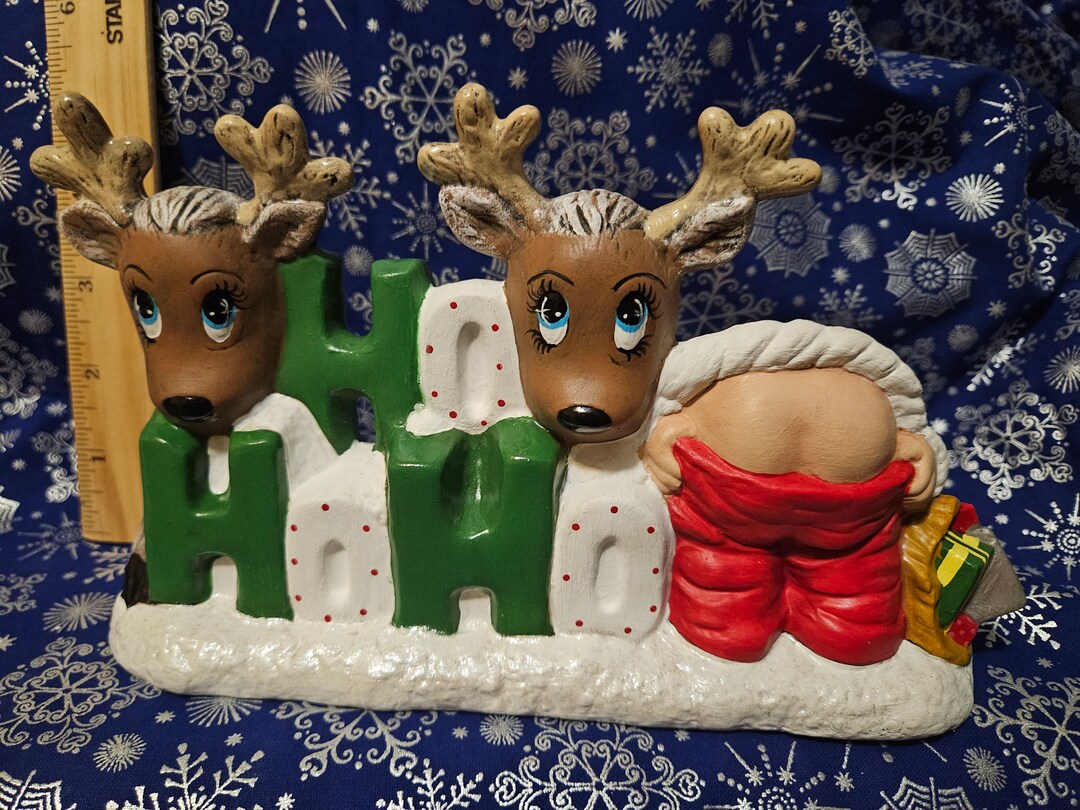 Gag Gift Santa's FULL MOON Custom Paint Finished Ceramic Bisque Wow ...