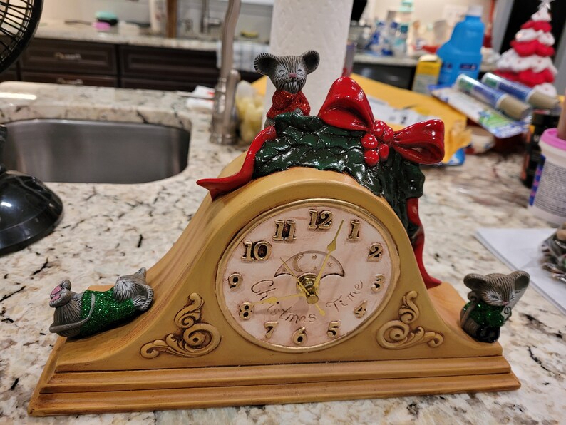 FREE USA Ship Mice on the Mantle Clock Set U Paint Ceramic - Etsy