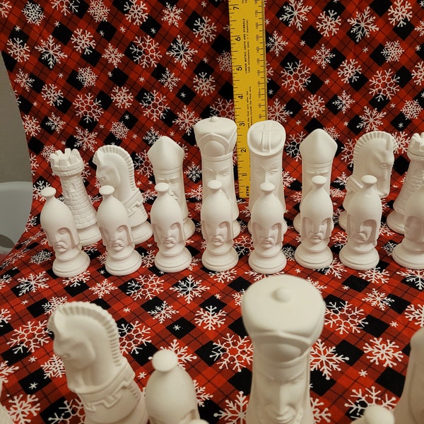 Unpainted Ceramic Bisque Chess Set - Etsy