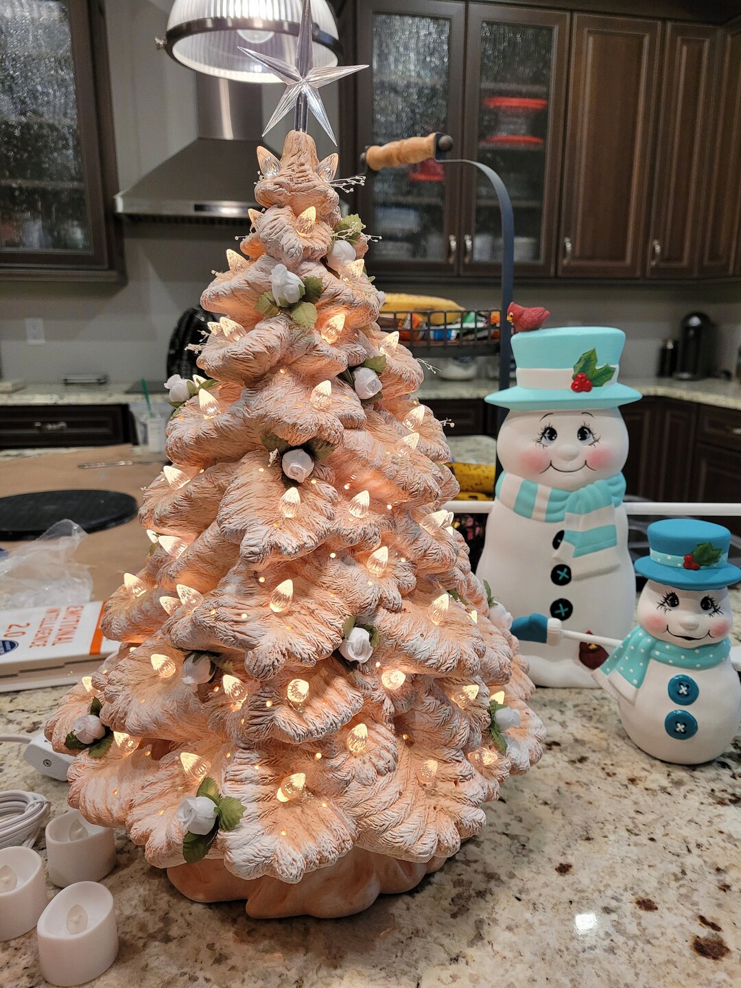 FREE USA Ship! Large Peach Spruce Christmas Tree W/draped Base! Custom ...