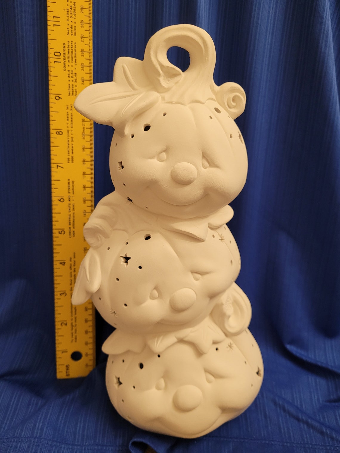 Free USA Ship Large Pumpkin Stack Light-up Un Paint Ceramic - Etsy