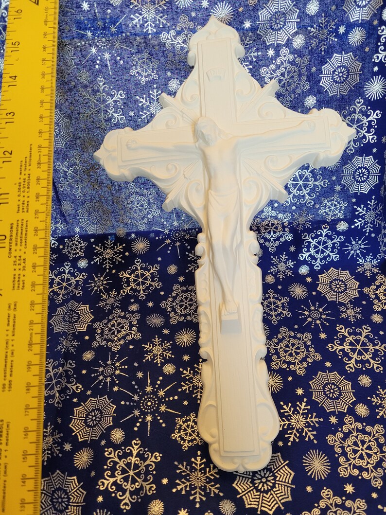 FREE USA Ship Large Crucifix for Wall U Paint Ceramic - Etsy