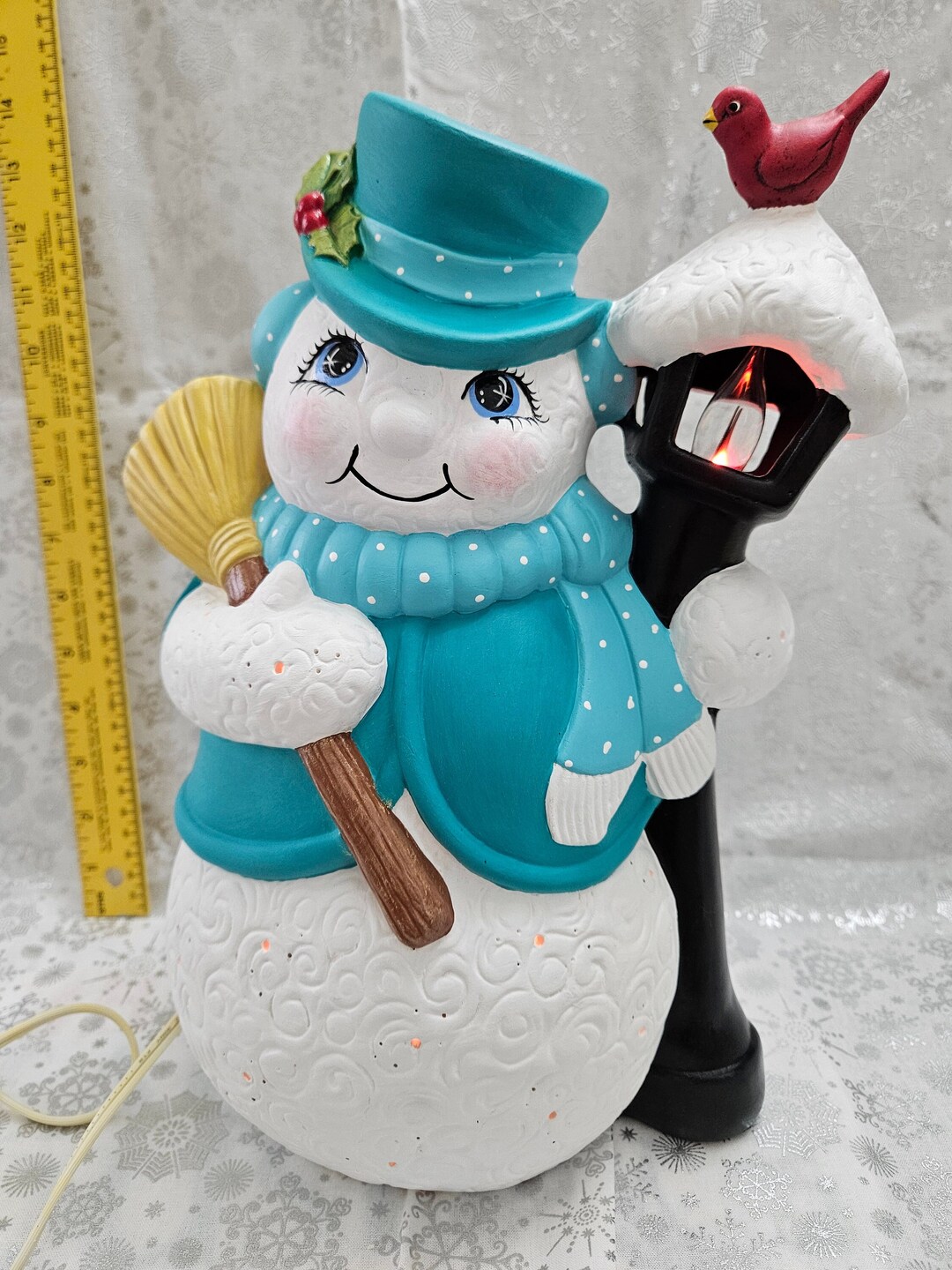 FREE USA Shipping! " Big Snowman W/lamp Post Light-up "! Custom Paint ...
