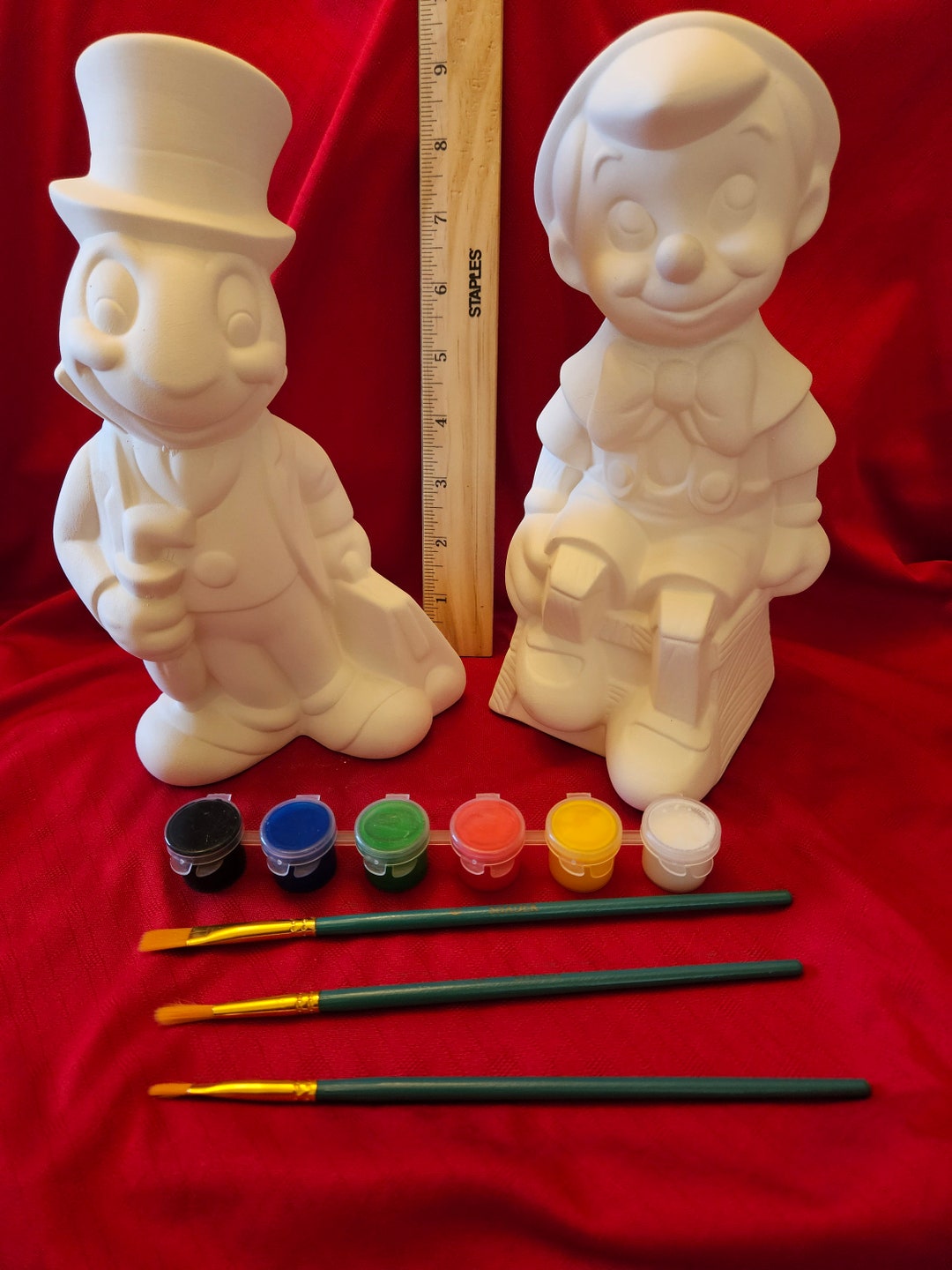FREE USA Shipping Large Disney Pinocchio & Jiminy Cricket U Paint ...